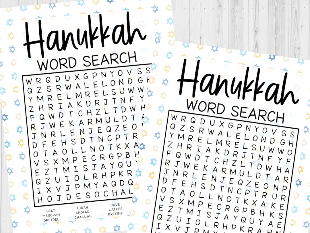 INSTANT DOWNLOAD Hanukkah Word Search Printable - Hanukkah Game ...