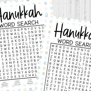 INSTANT DOWNLOAD Hanukkah Word Search Printable - Hanukkah Game ...