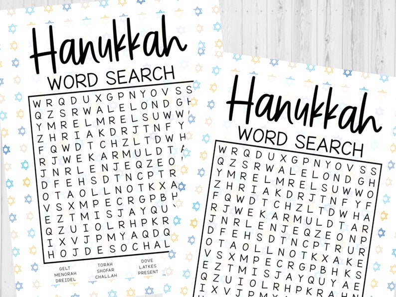 INSTANT DOWNLOAD Hanukkah Word Search Printable - Hanukkah Game ...