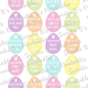 INSTANT DOWNLOAD Easter Egg Token Printable - Easter Egg Filler Coupon ...