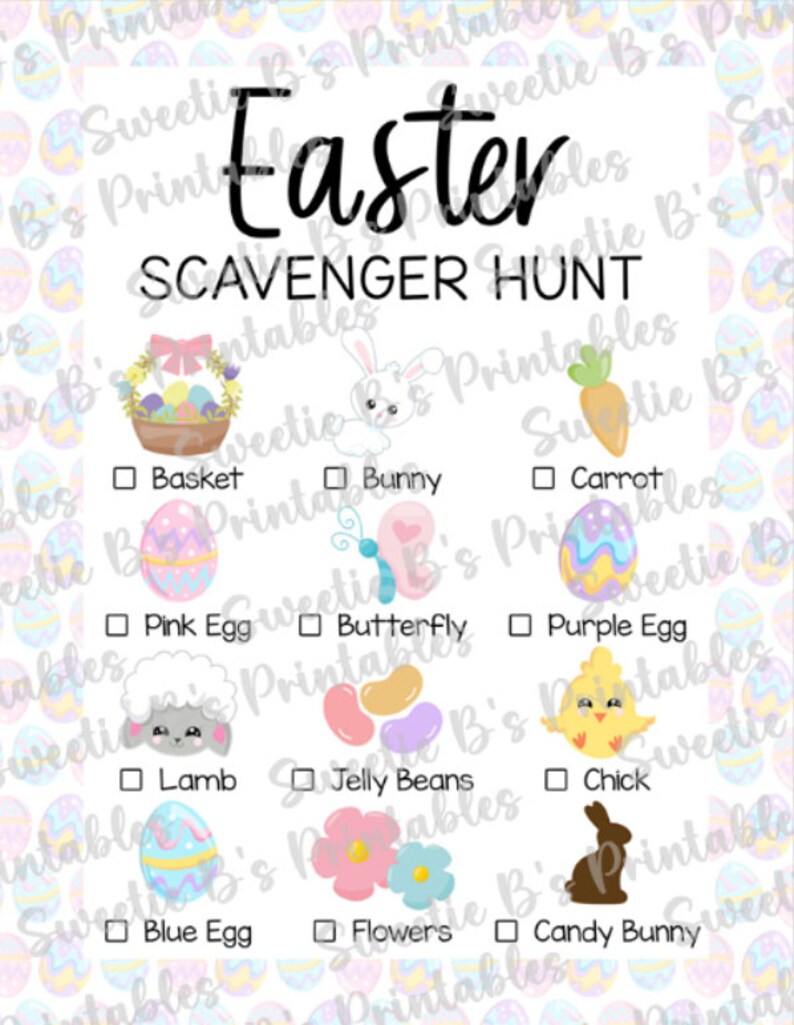 INSTANT DOWNLOAD Easter Scavenger Hunt Printable - Easter Game ...