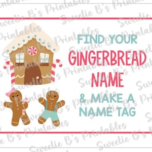 INSTANT DOWNLOAD What's Your Gingerbread Name Printable - Holiday Party ...
