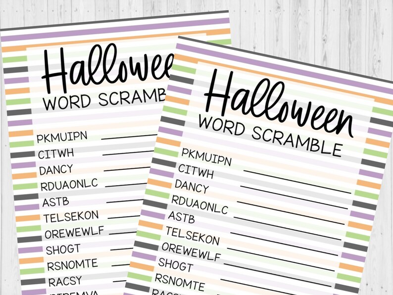 INSTANT DOWNLOAD Halloween Word Scramble Game Printable - Halloween ...