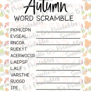 INSTANT DOWNLOAD Autumn Activity Sheet Printable - Autumn Game ...