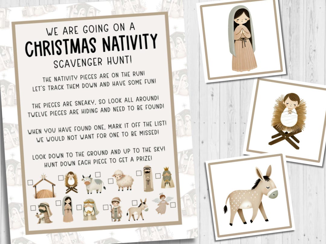INSTANT DOWNLOAD Nativity Scavenger Hunt Printable - Christmas Game ...