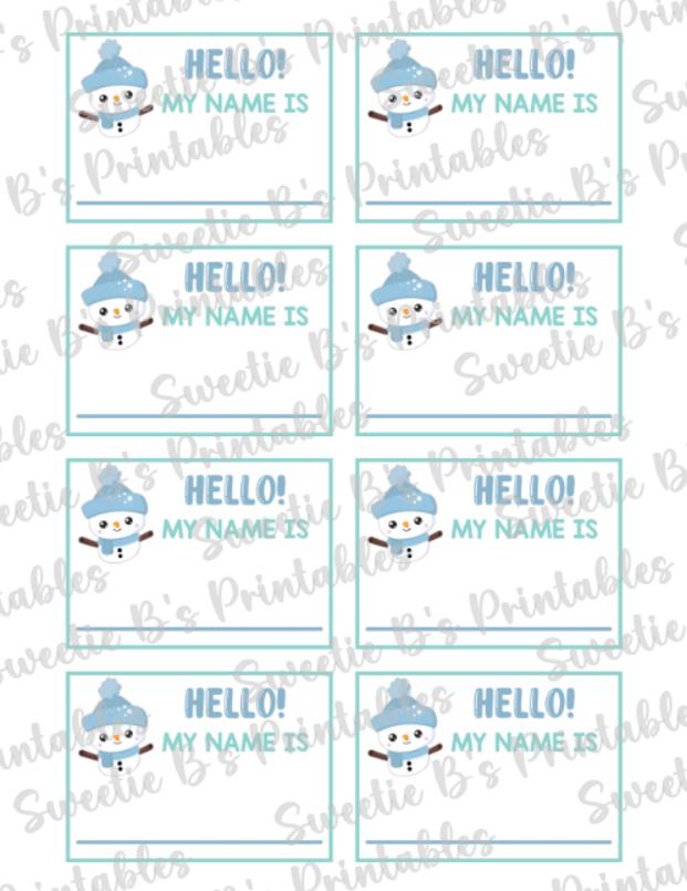 INSTANT DOWNLOAD What's Your Snowman Name Printable - Holiday Party ...
