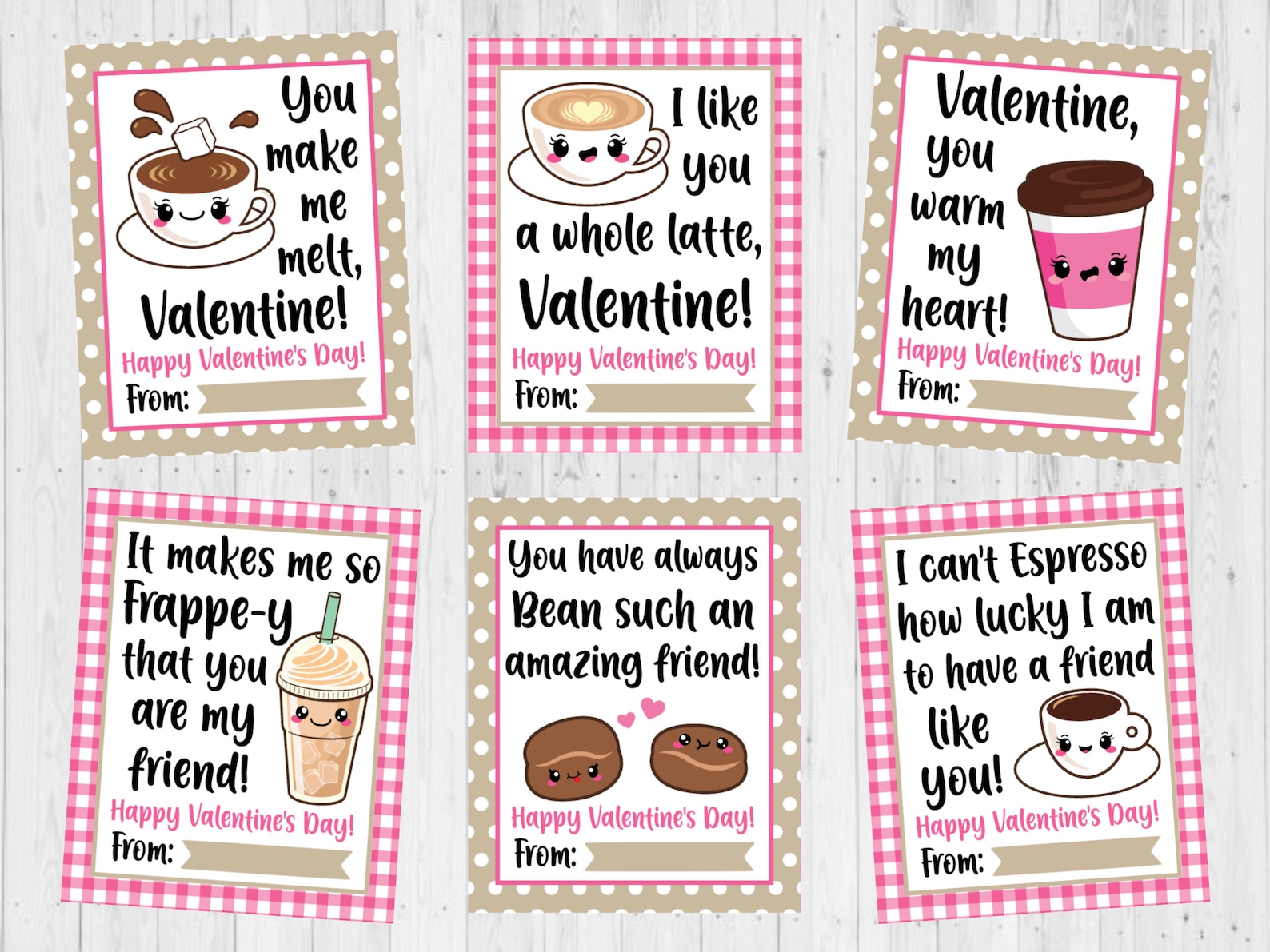 INSTANT DOWNLOAD - Coffee Valentine Card Printable - Kids Printable ...