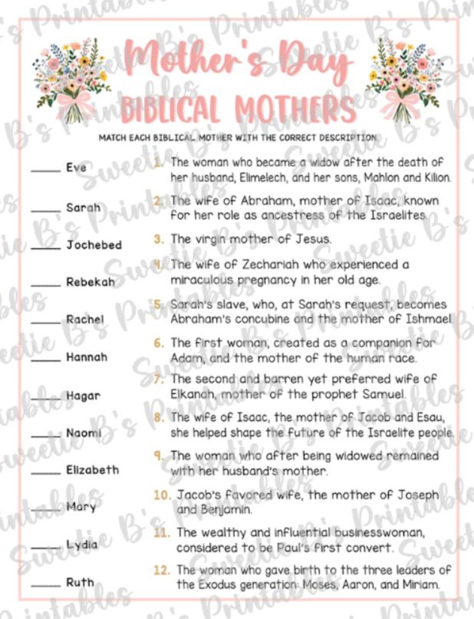 INSTANT DOWNLOAD Mother's Day Trivia Game Printable - Mothers Day ...