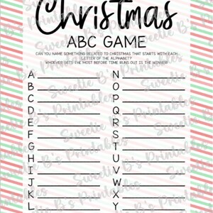 INSTANT DOWNLOAD Christmas ABC Game Printable - Christmas Game ...