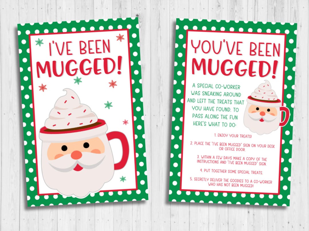 INSTANT DOWNLOAD Christmas I've Been Mugged Printable Co-worker Holiday ...