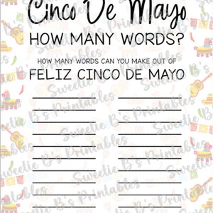 INSTANT DOWNLOAD Cinco De Mayo Activity Sheet Printable Bundle - Cinco ...
