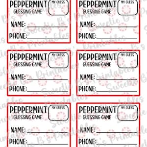 INSTANT DOWNLOAD Guess How Many Peppermints Printable - Holiday ...