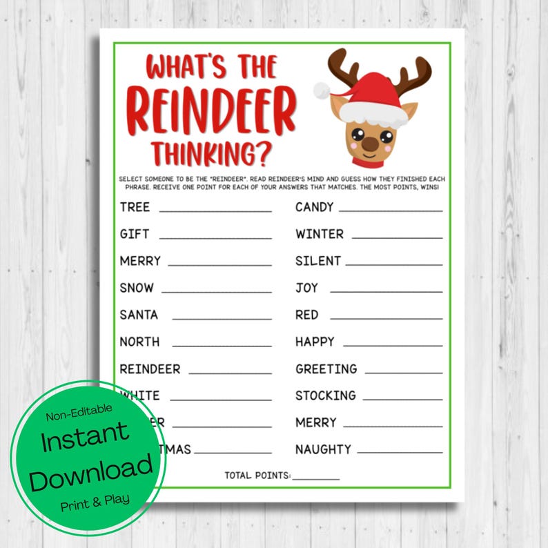 INSTANT DOWNLOAD Christmas Finish the Phrase Game Printable - Holiday ...