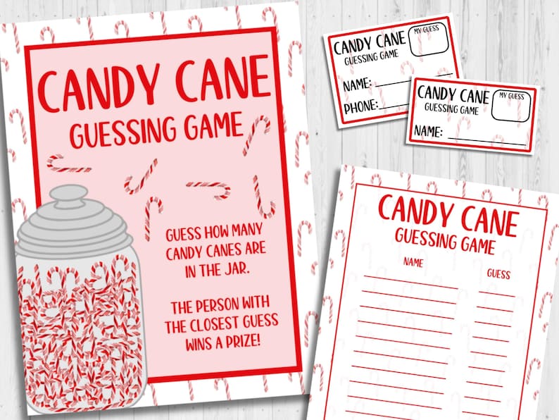 INSTANT DOWNLOAD Guess How Many Candy Canes Printable - Holiday ...