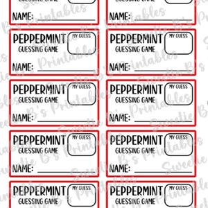 INSTANT DOWNLOAD Guess How Many Peppermints Printable - Holiday ...