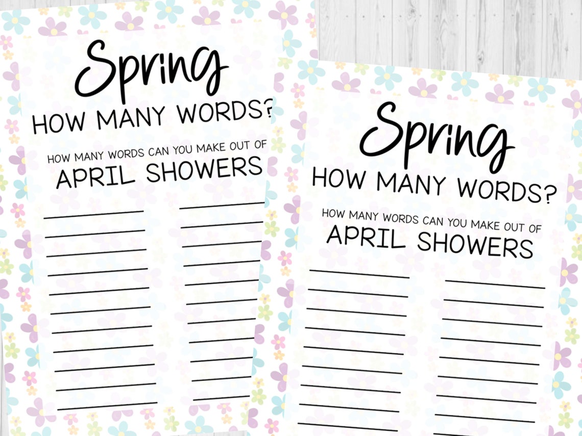 INSTANT DOWNLOAD Spring How Many Words Game Printable - Spring Game ...
