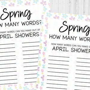 INSTANT DOWNLOAD Spring How Many Words Game Printable - Spring Game ...
