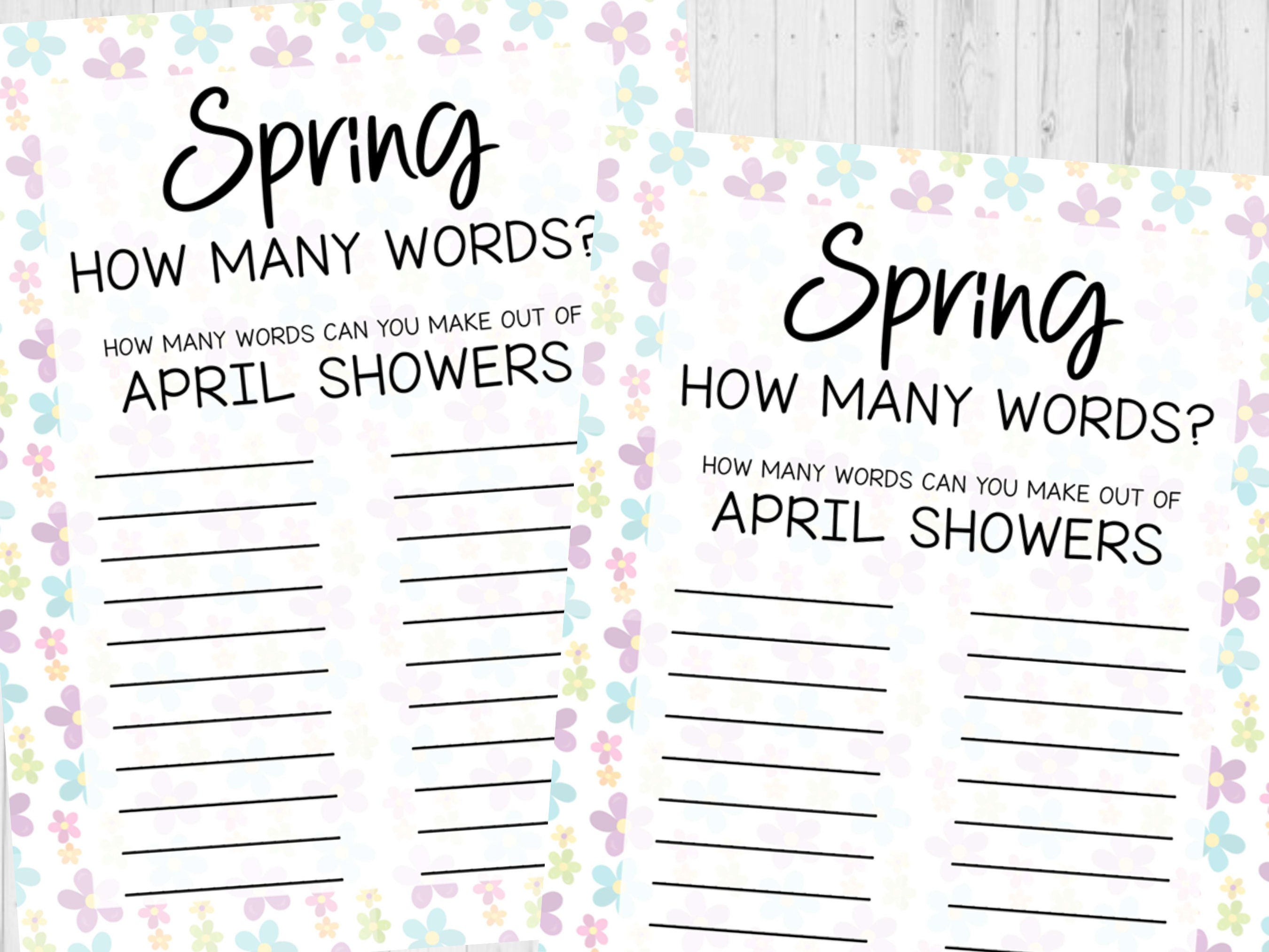 INSTANT DOWNLOAD Spring How Many Words Game Printable - Spring Game ...