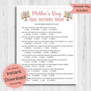 INSTANT DOWNLOAD Mother's Day Trivia Game Printable - Mothers Day ...