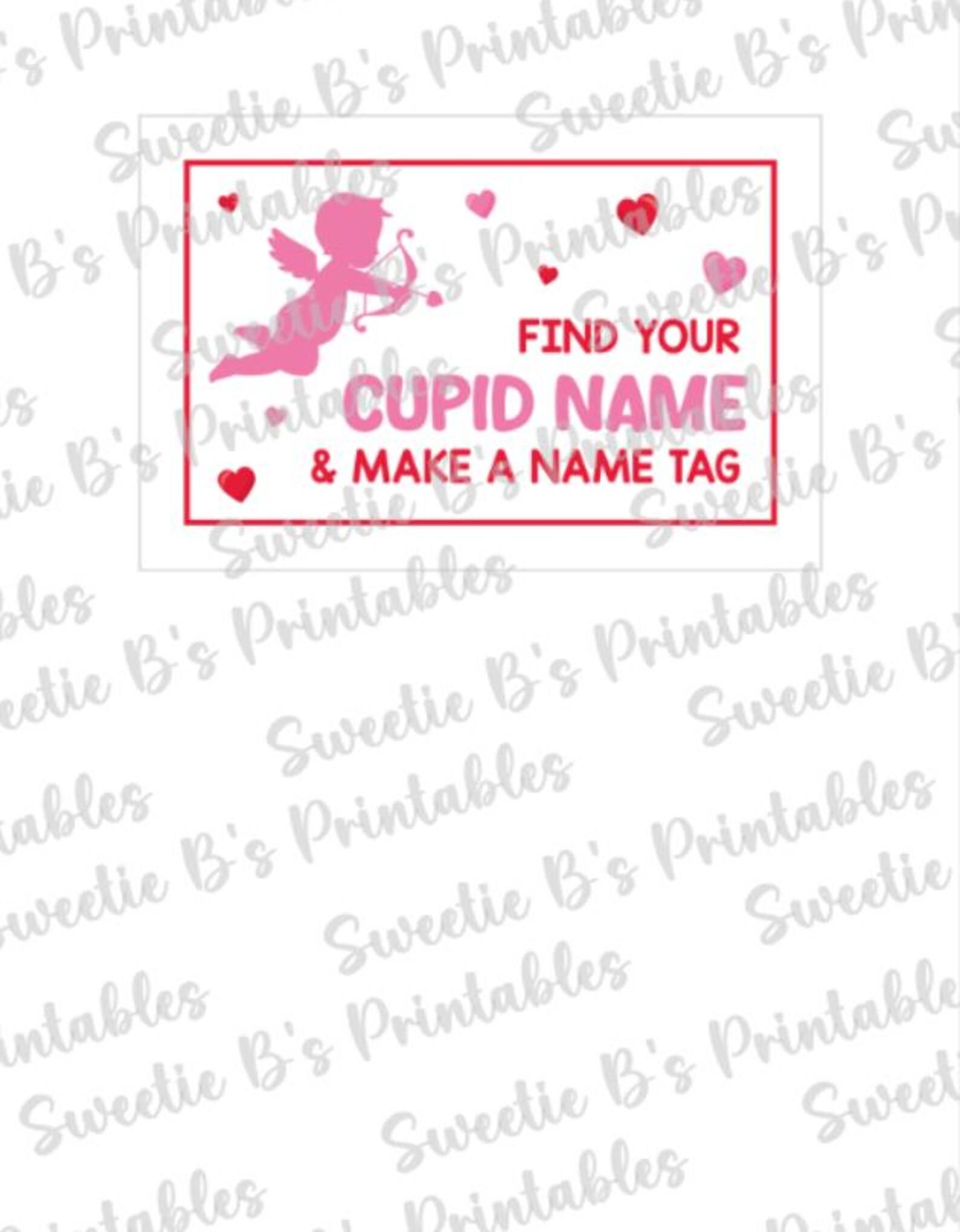 INSTANT DOWNLOAD What's Your Cupid Name Printable - Valentine's Day ...