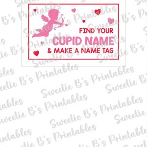 INSTANT DOWNLOAD What's Your Cupid Name Printable - Valentine's Day ...