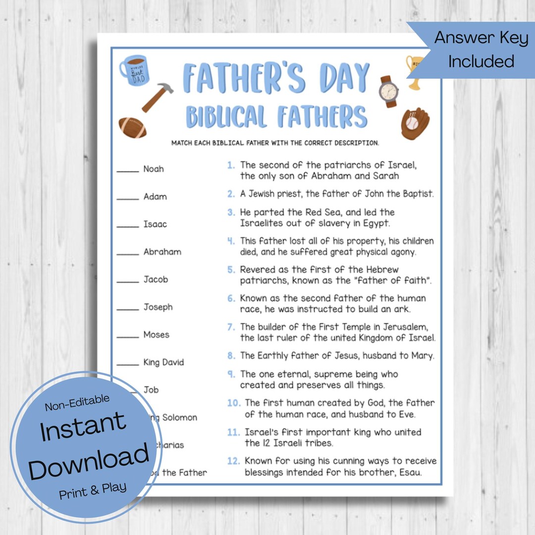 INSTANT DOWNLOAD Father's Day Trivia Game Printable - Fathers Day ...