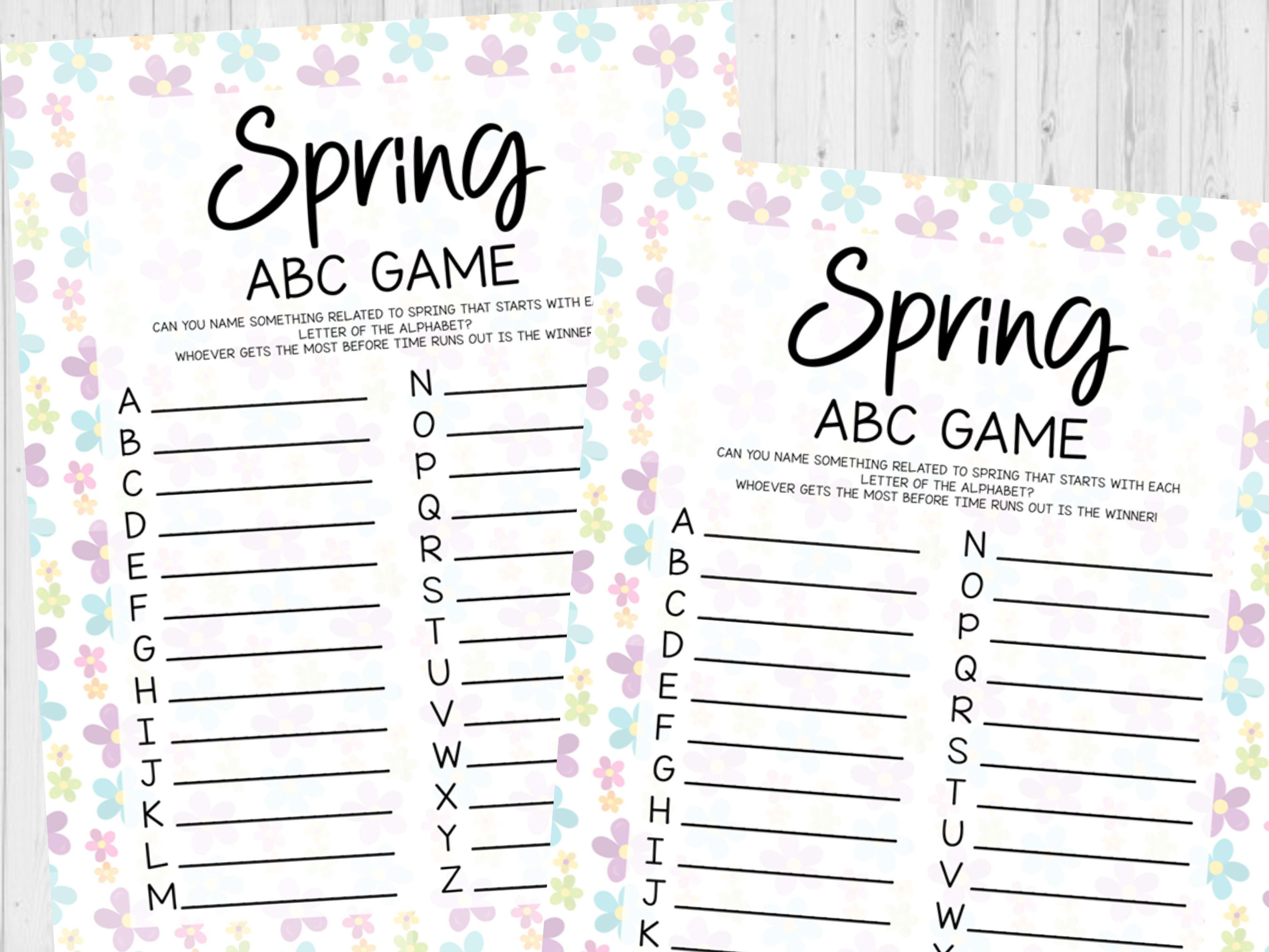 INSTANT DOWNLOAD Spring ABC Game Printable Spring Game Printable Spring ...