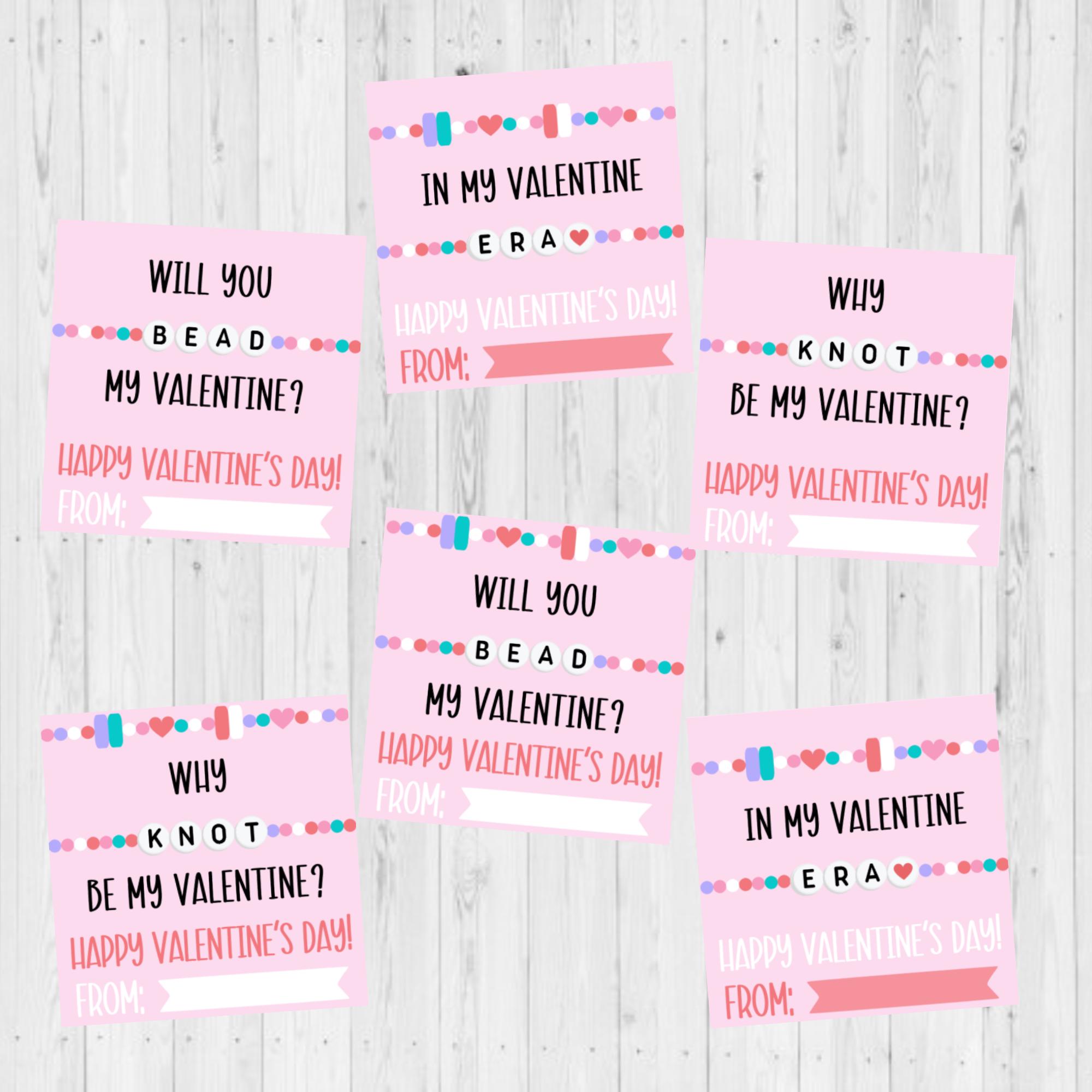 INSTANT DOWNLOAD - Friendship Bracelet Valentine Card Printable ...