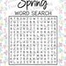 INSTANT DOWNLOAD Spring Word Search Printable - Spring Game Printable ...