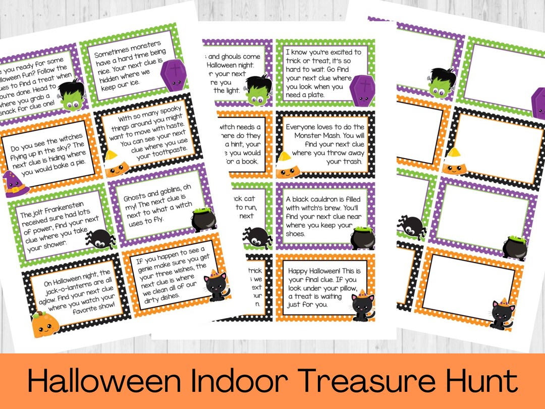 INSTANT DOWNLOAD Halloween Treasure Hunt Printable - Halloween Game ...