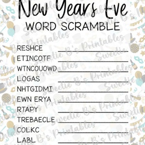 INSTANT DOWNLOAD New Year's Eve Activity Sheet Printable Bundle - New ...