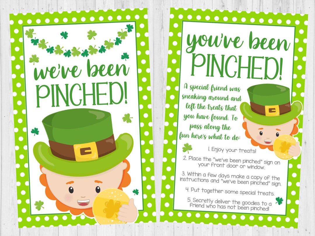 INSTANT DOWNLOAD St Patrick's Day We've Been Pinched Printable ...