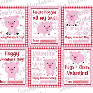 INSTANT DOWNLOAD - Pig Valentine Card Printable - Kids Printable ...