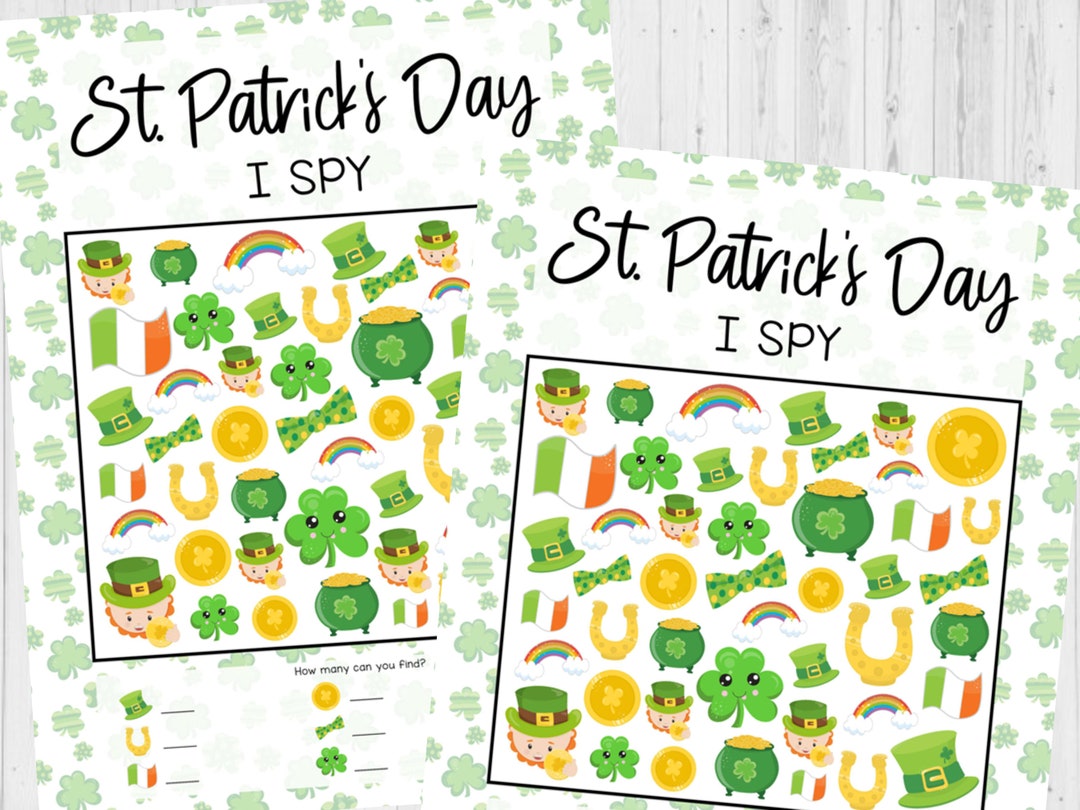 INSTANT DOWNLOAD St Patrick's Day I Spy Printable - St Patrick's Day ...