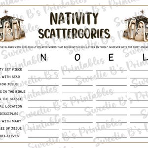 INSTANT DOWNLOAD Nativity Scattergories Printable Game Bundle Christmas ...