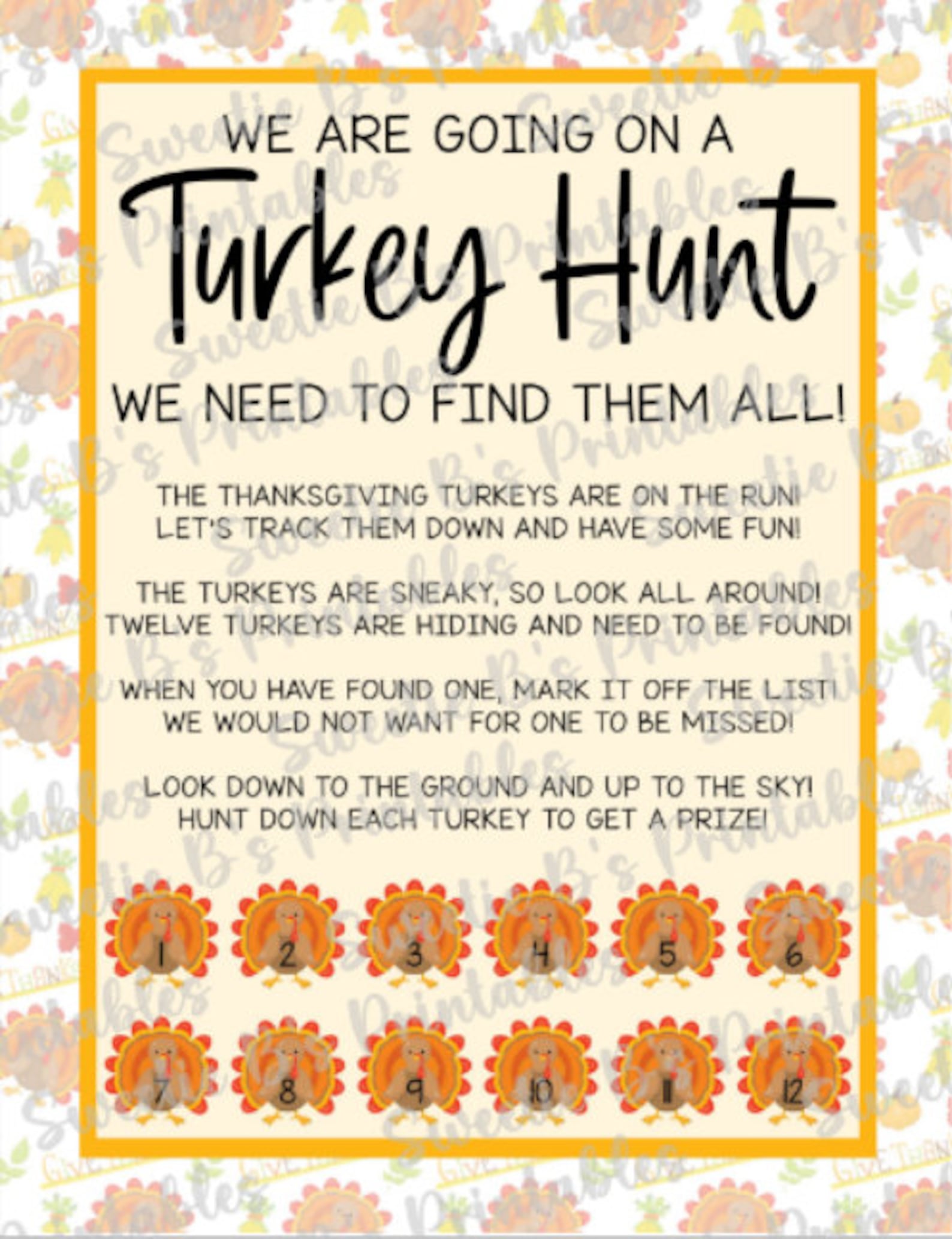INSTANT DOWNLOAD Thanksgiving Scavenger Hunt Printable - Thanksgiving ...
