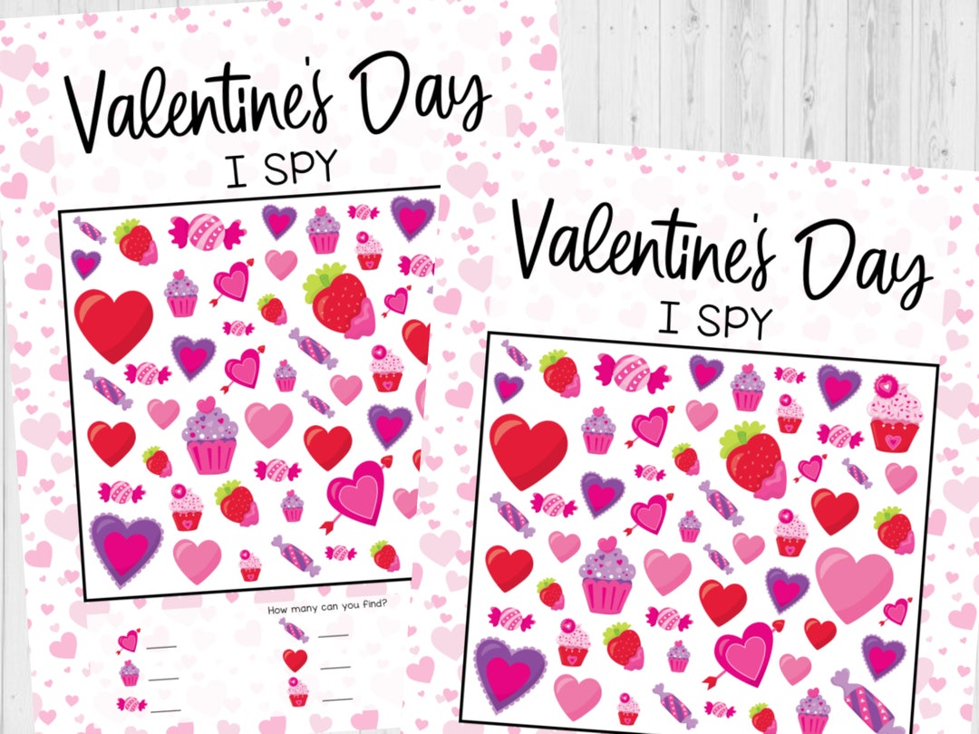 INSTANT DOWNLOAD Valentine's Day I Spy Printable - Valentine's Day Game ...