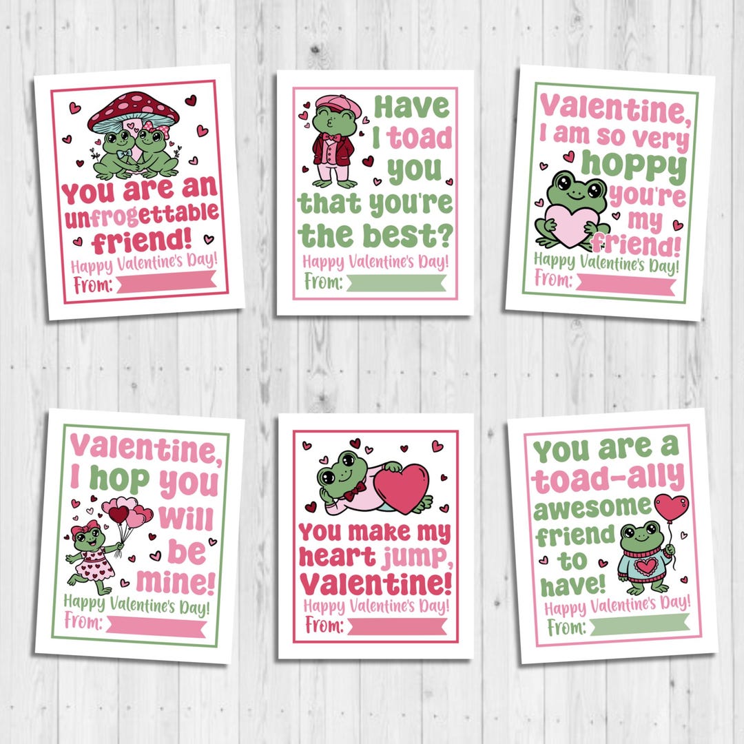 INSTANT DOWNLOAD - Frog Valentine Card Printable - Kids Printable ...