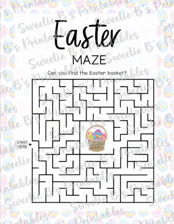 INSTANT DOWNLOAD Easter Maze Printable - Easter Game Printable - Easter ...