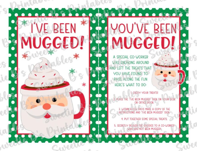 INSTANT DOWNLOAD Christmas I've Been Mugged Printable - Co-worker ...