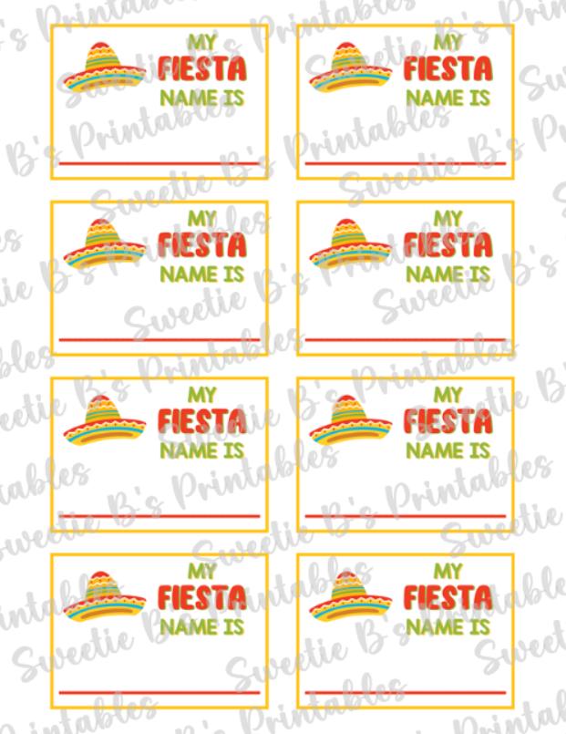 INSTANT DOWNLOAD What's Your Fiesta Name Printable - Cinco De Mayo ...