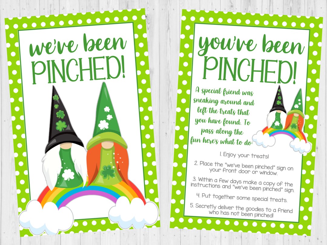INSTANT DOWNLOAD St Patrick's Day We've Been Pinched Printable ...