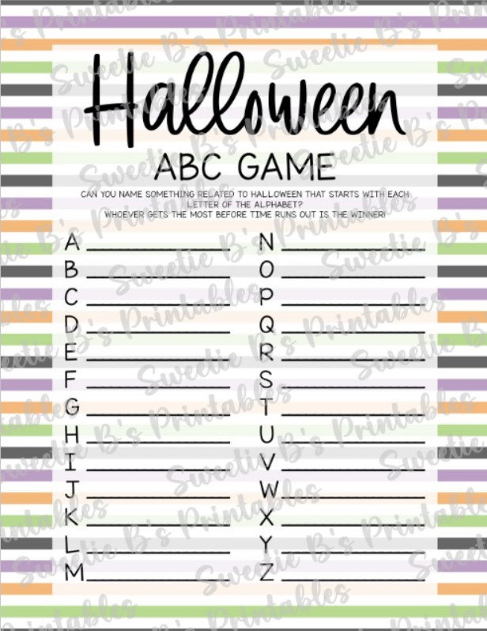 INSTANT DOWNLOAD Halloween Activity Sheet Printable - Halloween Game ...