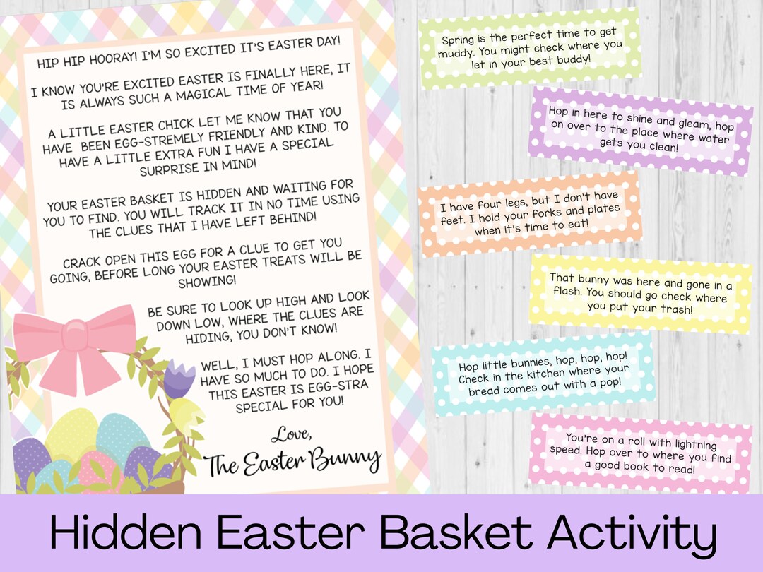 INSTANT DOWNLOAD Easter Scavenger Hunt Printable - Hidden Easter Basket ...