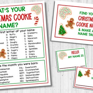 INSTANT DOWNLOAD What's Your Christmas Cookie Name Printable - Holiday ...