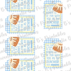 INSTANT DOWNLOAD- Teacher Appreciation Gift Tag - Teacher Gift - Bundt ...