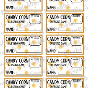 INSTANT DOWNLOAD Guess How Many Candy Corn Printable - Autumn Guessing ...