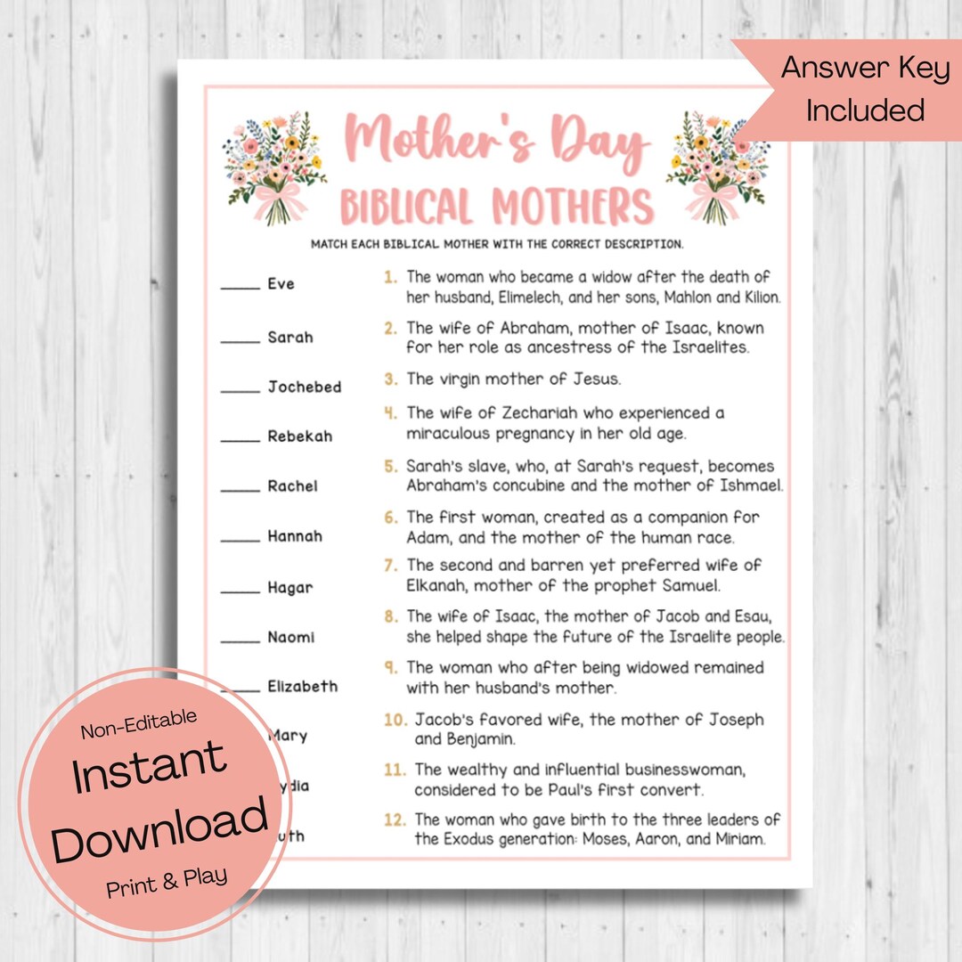 INSTANT DOWNLOAD Mother's Day Trivia Game Printable - Mothers Day ...