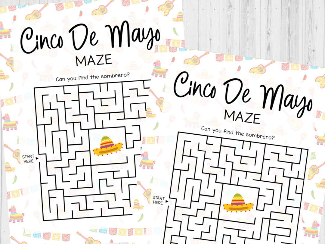 INSTANT DOWNLOAD Cinco De Mayo Maze Printable - Cinco De Mayo Game ...