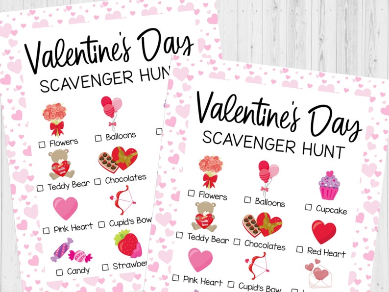 INSTANT DOWNLOAD Valentine's Day Scavenger Hunt Printable - Valentine's ...